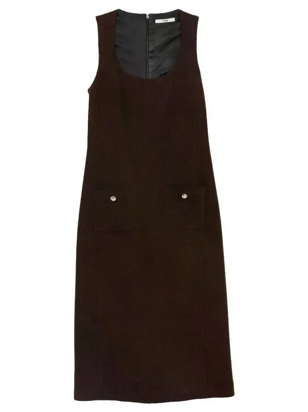 Maje Sleeveless Button-detail Dress - Brown