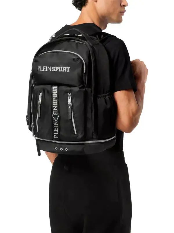 PLEIN SPORT Logo Plaque Backpack - Black