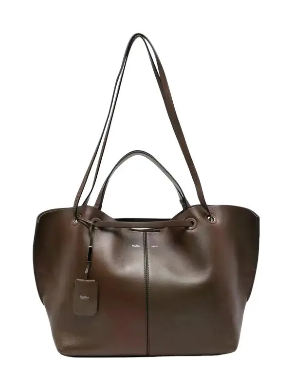 Max Mara Lambskin Leather Tote Bag - Brown