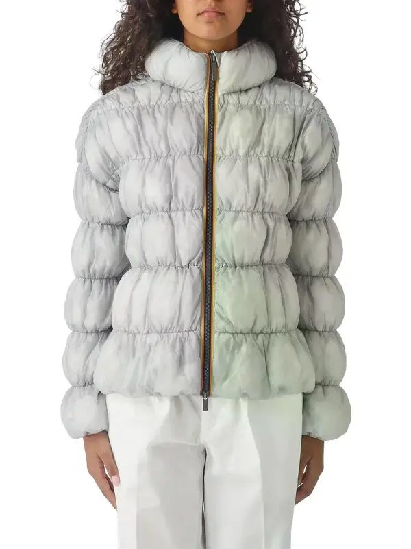 K-WAY Quilted Hooded Jacket - Grey