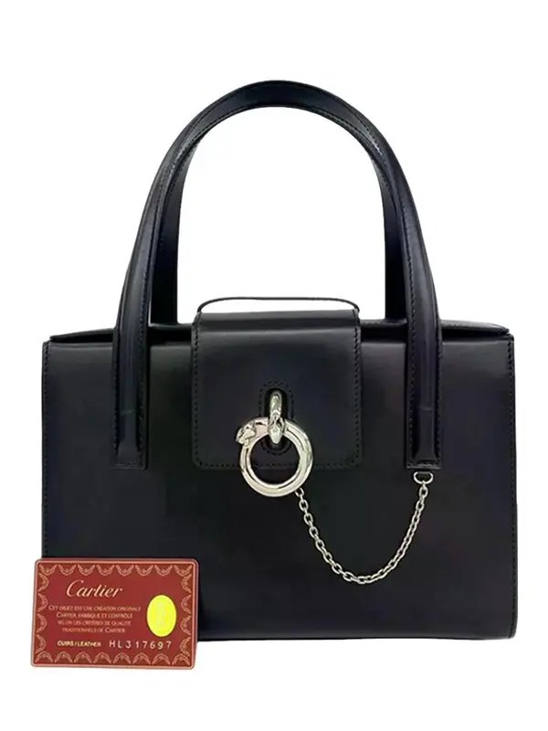Cartier Leather Panthère Handbag - Black