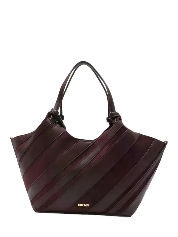 Dkny Paula Diagonal-stripe Tote Bag - Purple