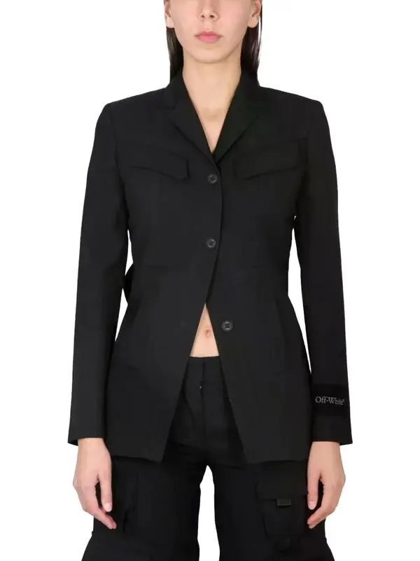 Off-White Logo Patch Blazer - Black