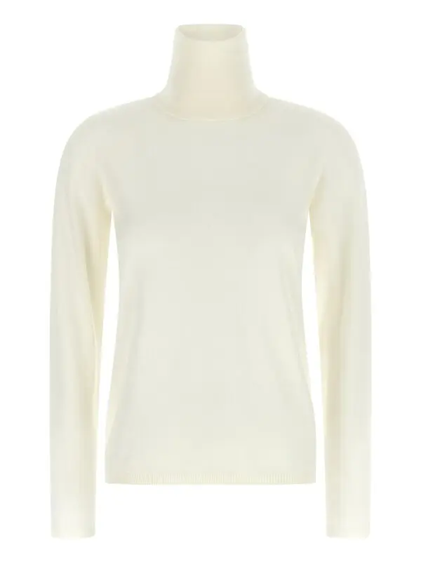 Max Mara Aluto' Shaved Yarn Turtleneck Sweater - White