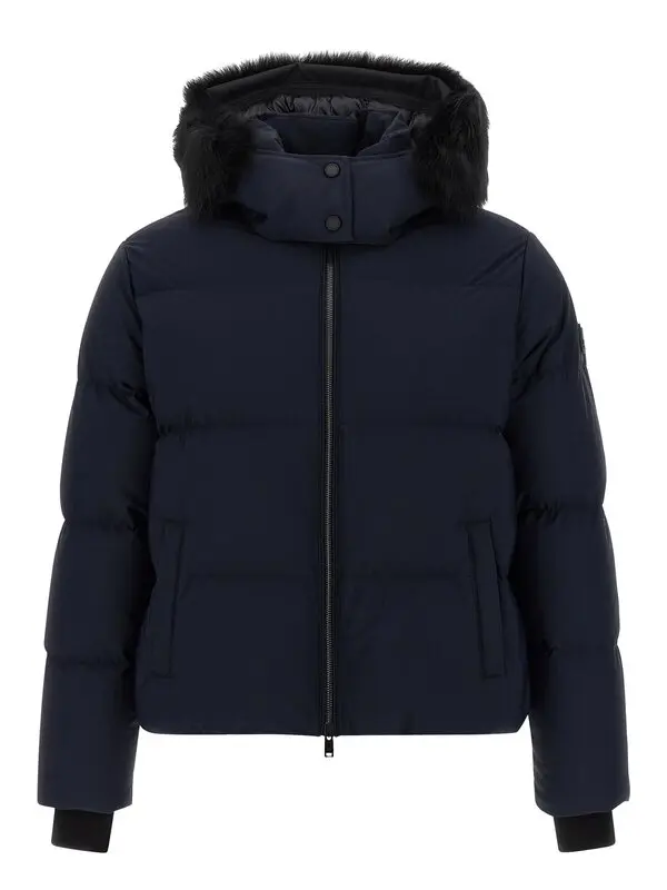 Moose Knuckles Misti Puffer Down Jacket With Fur Hood - Blue