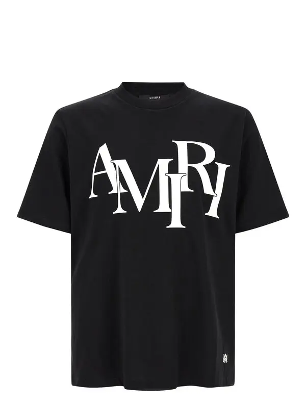 Amiri Staggered Logo' T-shirt - Black