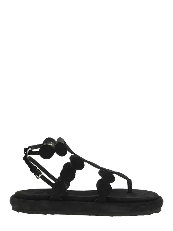 Pierre Hardy Suede Sandals With Geometric Cage Design And Platform Sole - Black