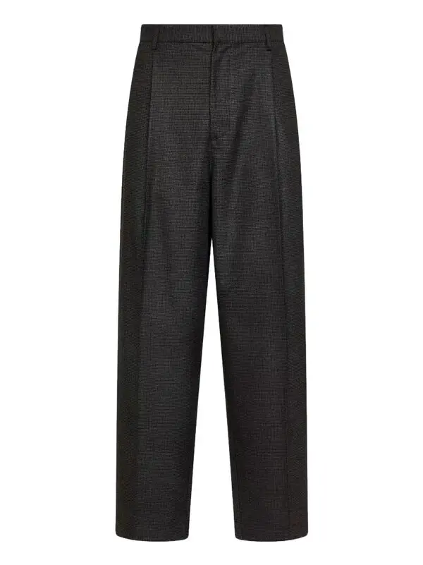 DARKPARK Davide Micro-houndstooth Wide-leg Trousers - Grey