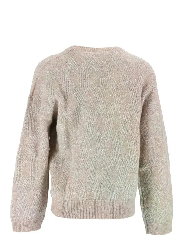 Peserico Sequin-embellished Cable-knit Sweater - Neutrals