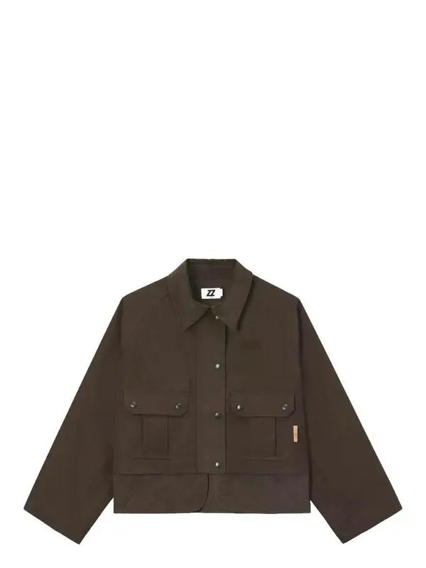 Izzue Quilted-panel Corduroy-collar Jacket - Brown