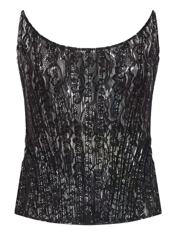 Giuseppe Di Morabito Sequin Embellished Corset Top - Black