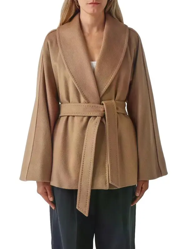 Max Mara Belted Shawl-collar Coat - Neutrals
