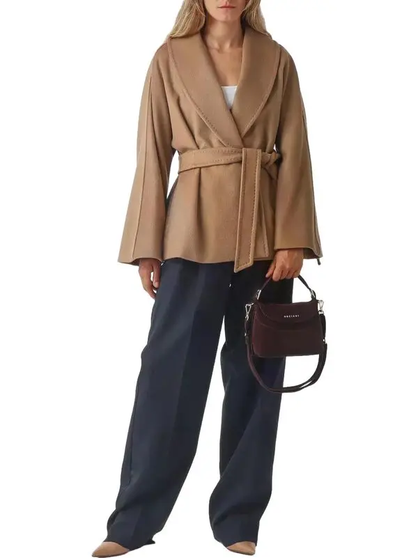Max Mara Belted Shawl-collar Coat - Neutrals