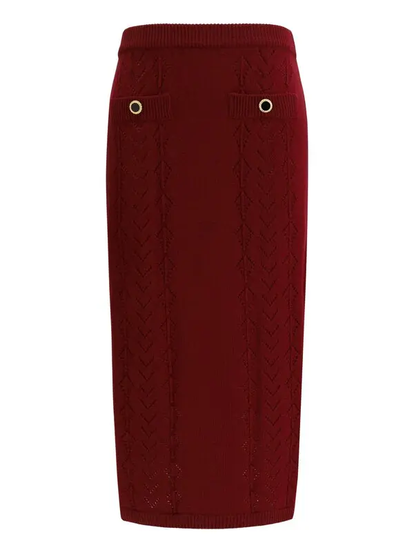 Alessandra Rich Merino Wool Skirt - Multicolor