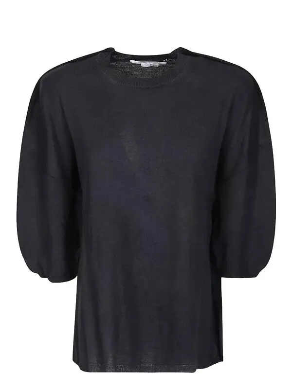 Comme Des Garçons Puff Sleeve Knitted Sweater - Black