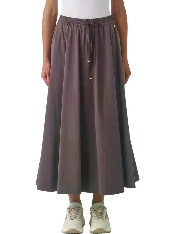 Herno Drawstring Waist Midi Skirt - Brown