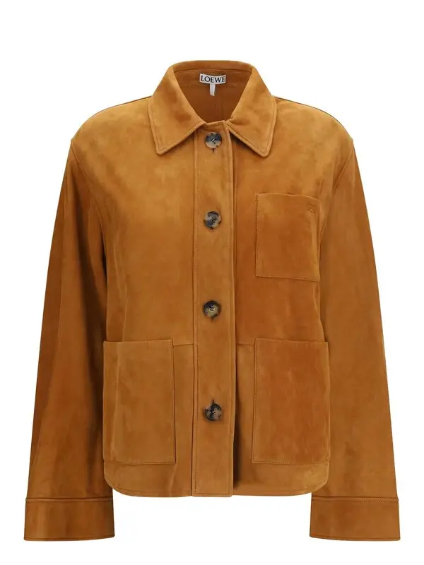 Loewe Suede Goat Leather Workwear Jacket - Brown