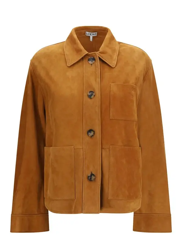 Loewe Suede Goat Leather Workwear Jacket - Brown