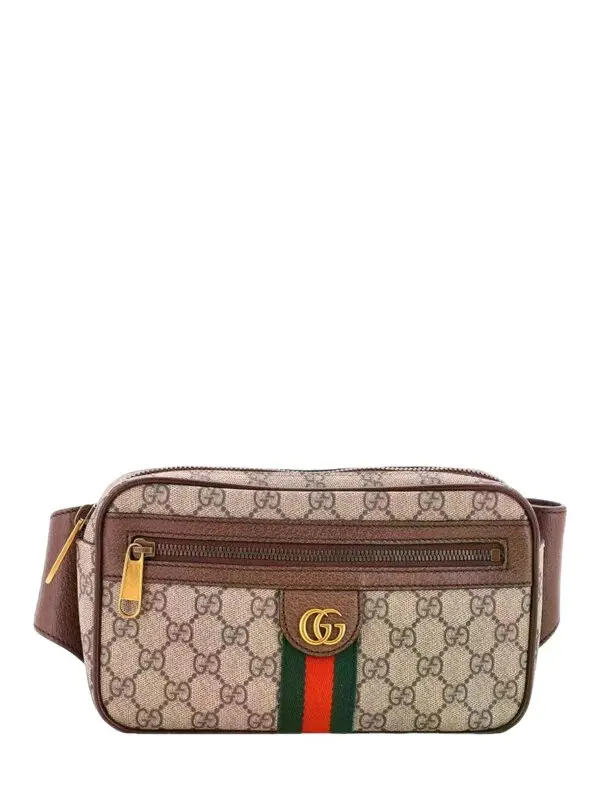 Gucci Ophidia Gg Coated Canvas Belt Bag - Brown