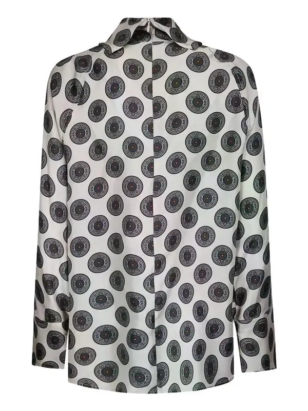 Alberto Biani Geometric Print Silk Shirt - Neutrals