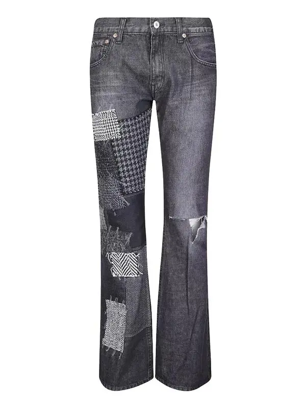 Junya Watanabe Patchwork Distressed Jeans - Grey