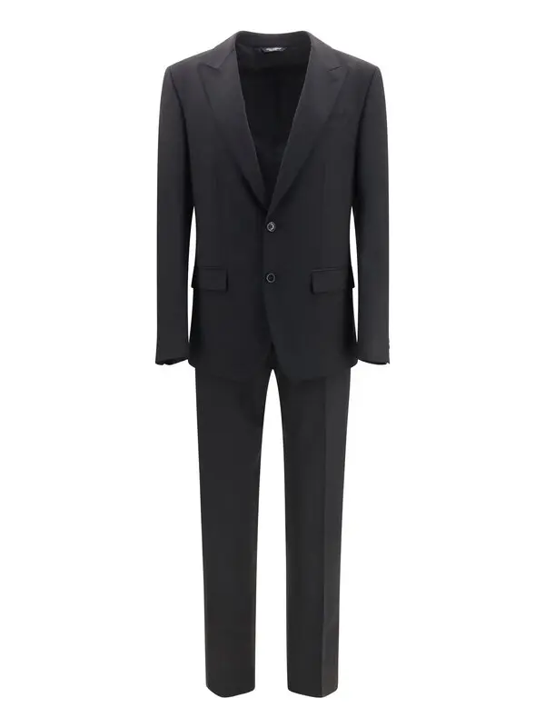 Dolce & Gabbana Martini Light Single-breasted Wool Gabardine Suit - Black