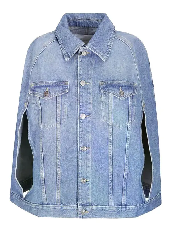 7 For All Mankind Denim Cape Jacket - Blue