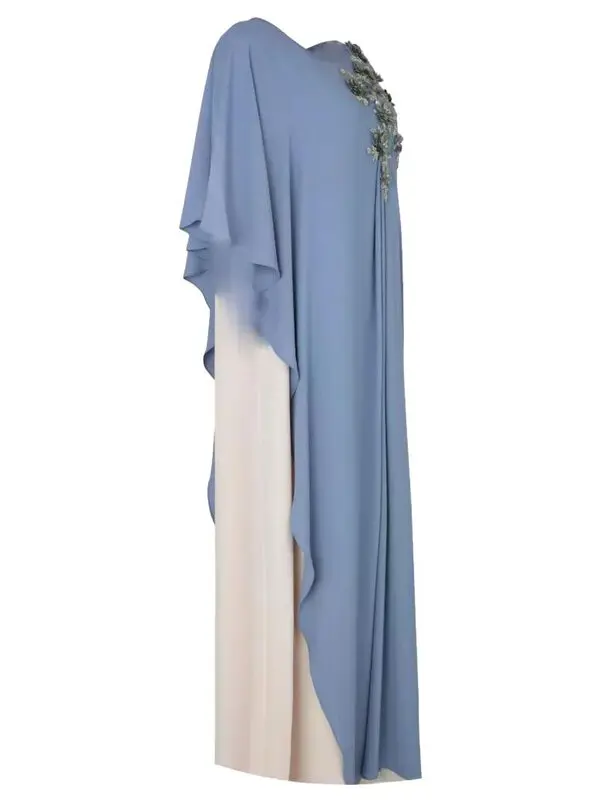 LOODYANA Maxi Dress With Ruffles And Embellishments - Blue