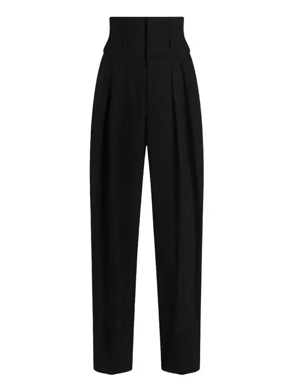 Dolce & Gabbana Wool Jacquard Pinstripe Trousers - Black