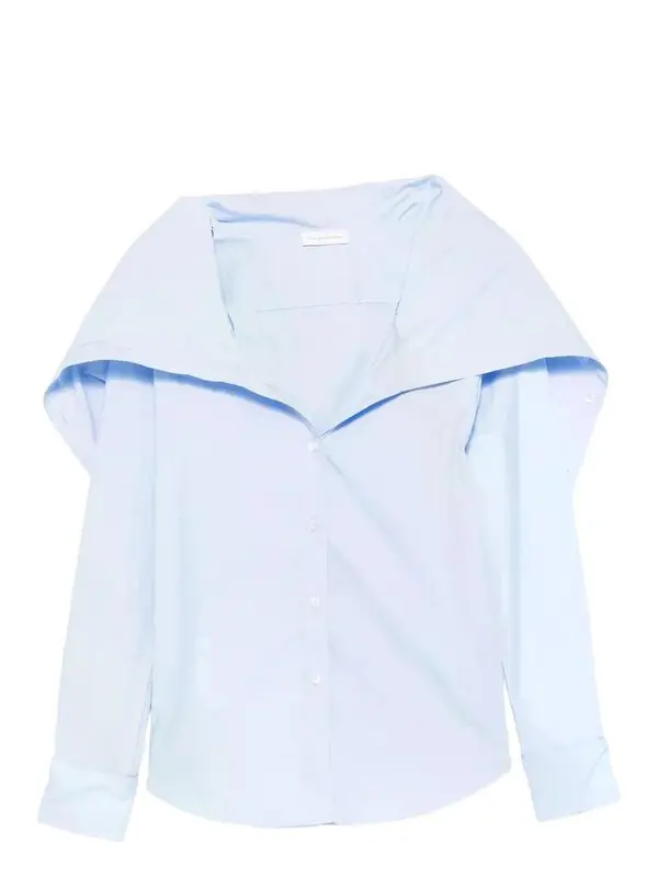 7 For All Mankind Off-shoulder Shirt - Blue