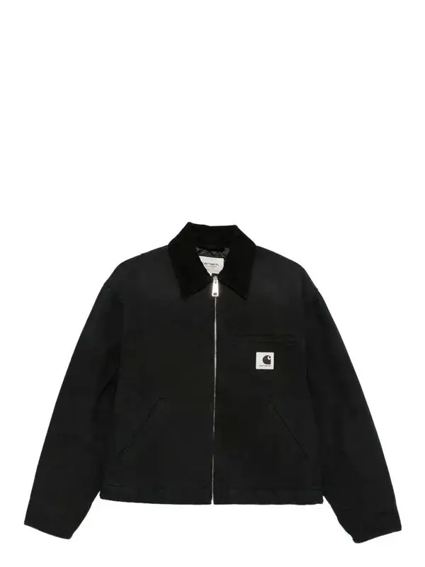 Carhartt Work In Progress Canvas Jacket With Corduroy Collar - Black