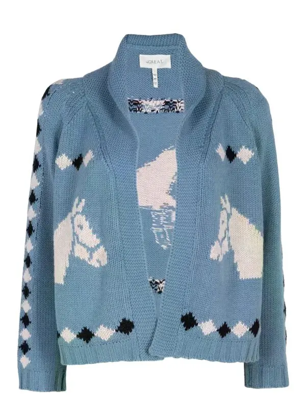 The Great. Stable Lodge Cardigan - Blue