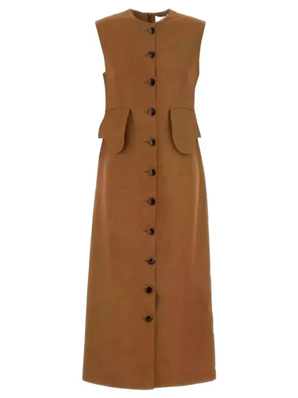 DESTREE Laetitia Button-down Midi Dress - Brown