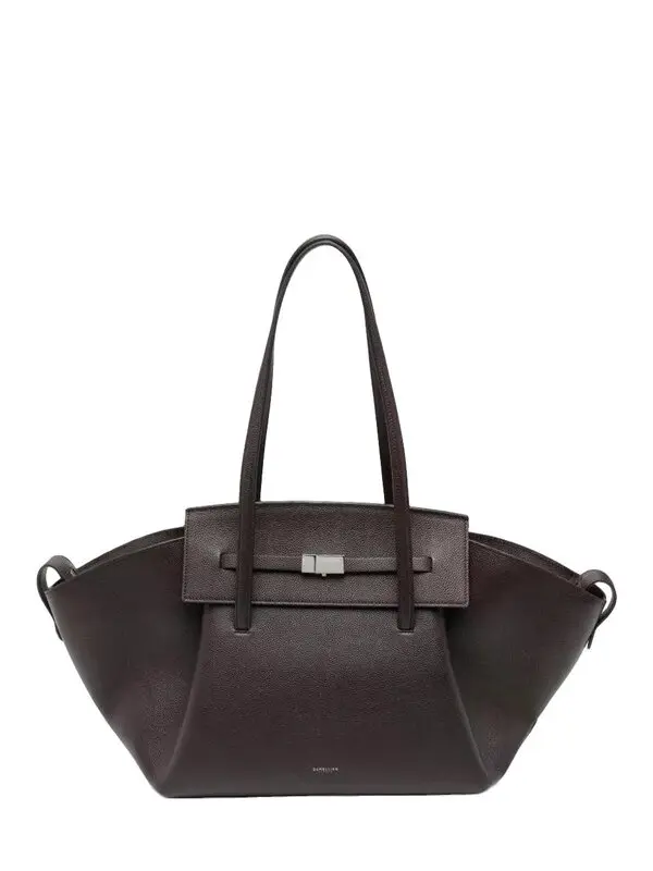 DEMELLIER Brooklyn Grained Leather Tote Bag - Brown