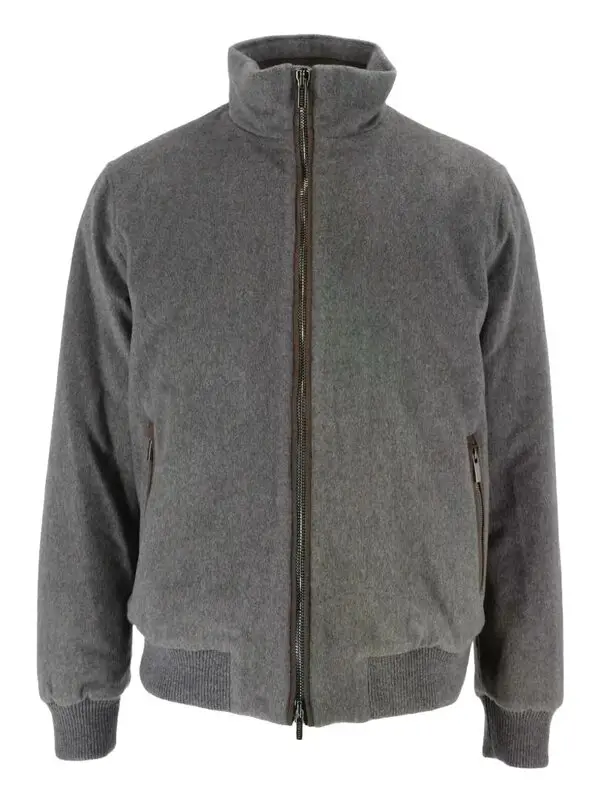 Peserico High Neck Zip-up Jacket - Grey