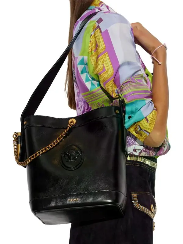 Versace Pivot Bucket Bag - Black