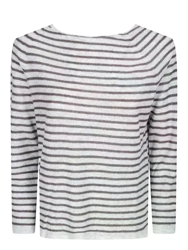 ARCHIVIO B Striped Cashmere Sweater - Grey