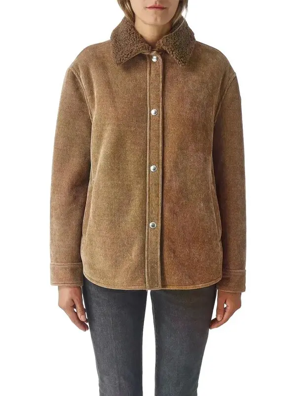 COLMAR Corduroy Shearling Collar Jacket - Brown