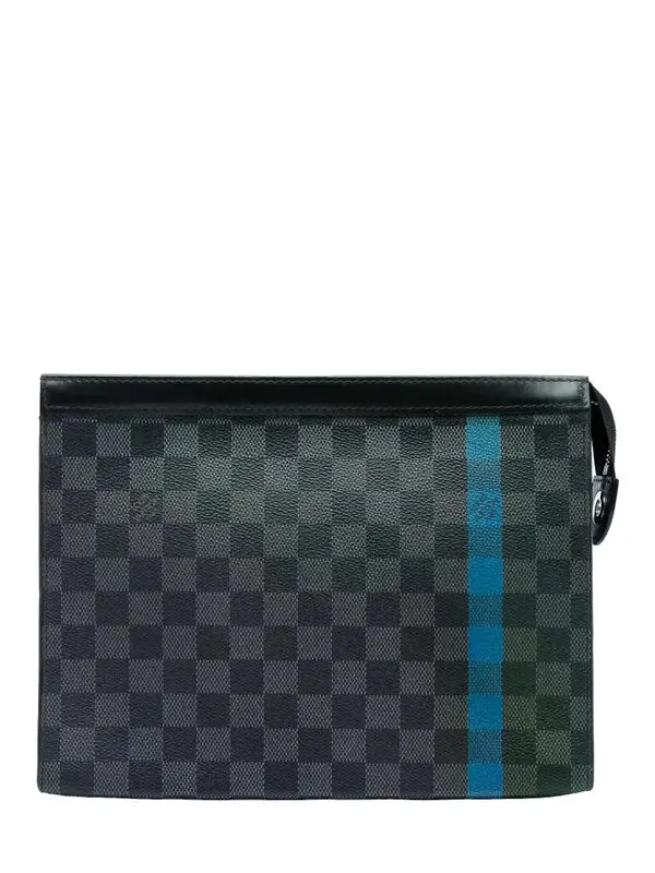 LOUIS VUITTON Damier Graphite Stripe Pochette Voyage Mm Clutch Bag - Black