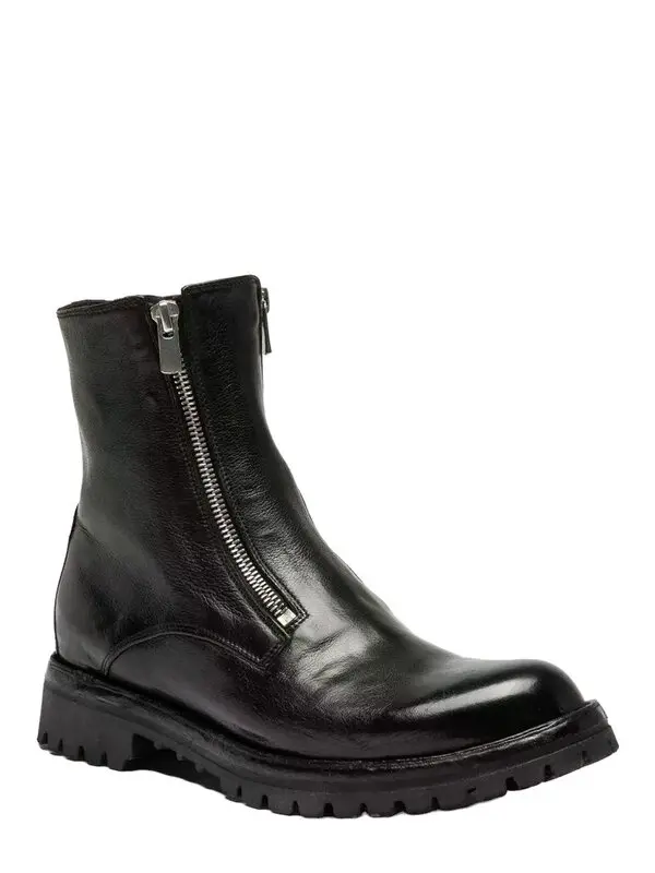 Officine Creative Loraine Zipped Leather Boots - Black