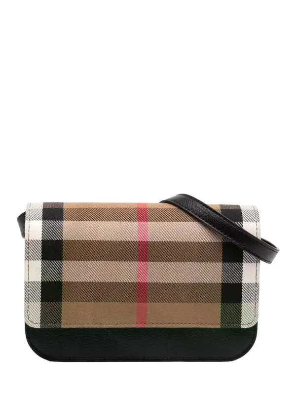 Burberry House Check Canvas And Leather Madison Crossbody Bag - Brown