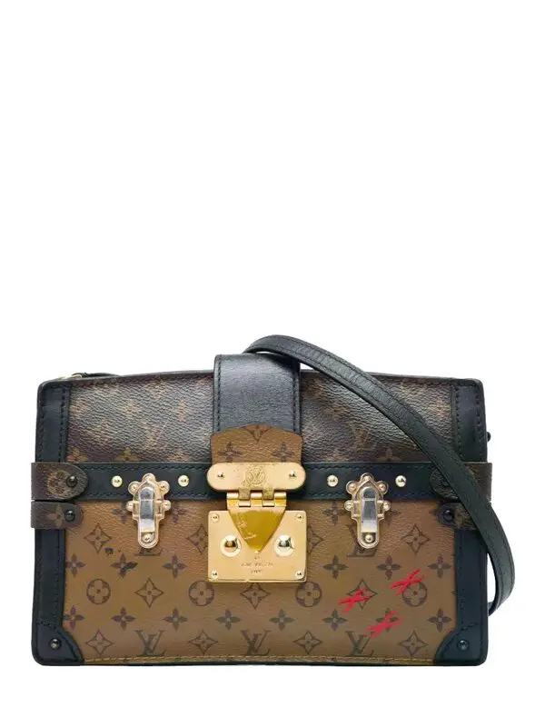 LOUIS VUITTON Monogram Reverse Trunk Clutch Crossbody Bag - Brown