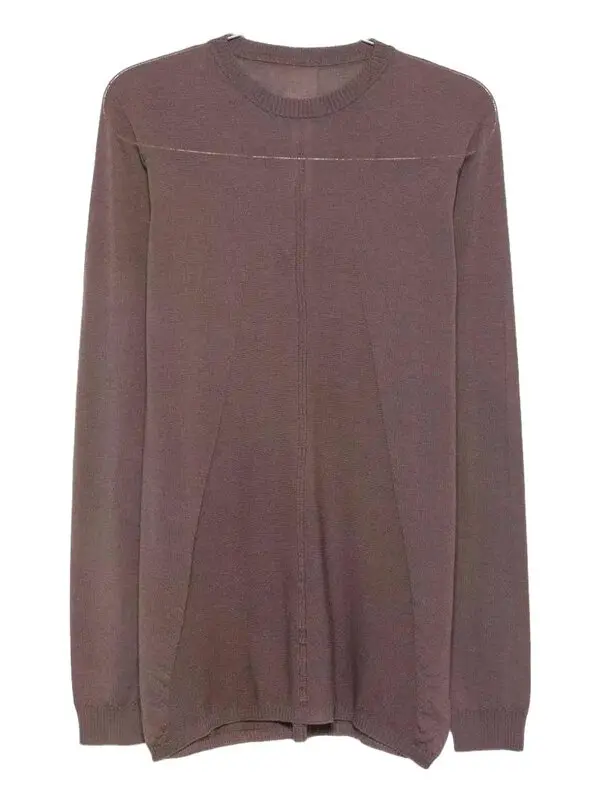 Rick Owens Fine Knit Exposed-seam Sweater - Brown