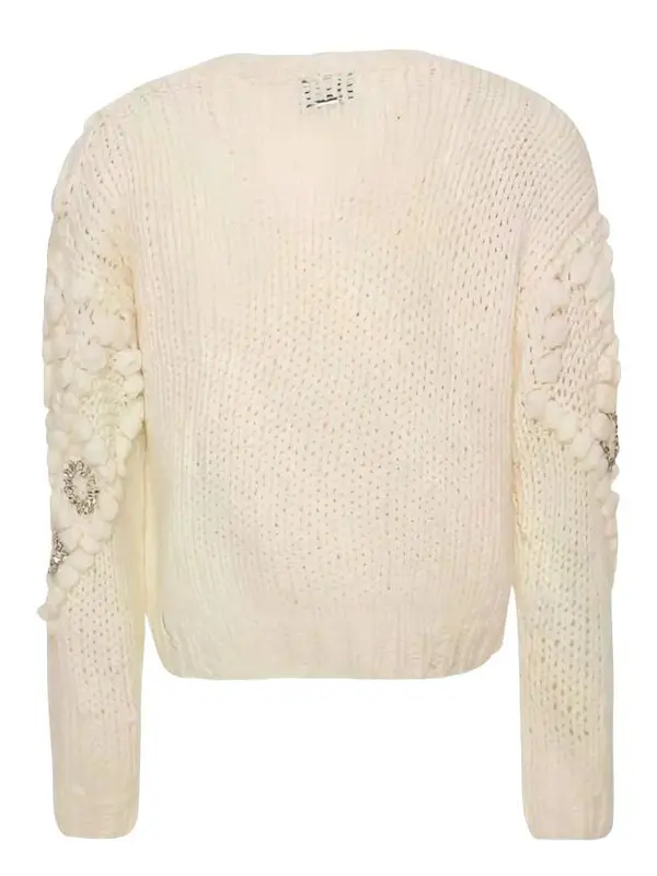 FRACOMINA Chunky-knit Cardigan With Crystal Embellishments - Neutrals