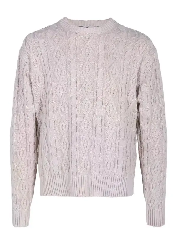ALEX MILL Cable-knit Crew-neck Sweater - Neutrals