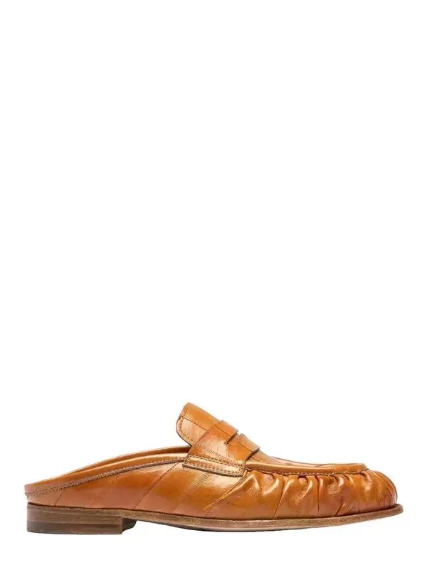 Officine Creative Ruched Penny-slot Mules - Neutrals