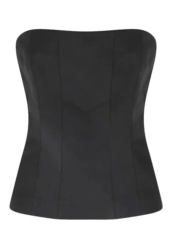 Federica Tosi Strapless Corset Top With Seam Detailing - Black