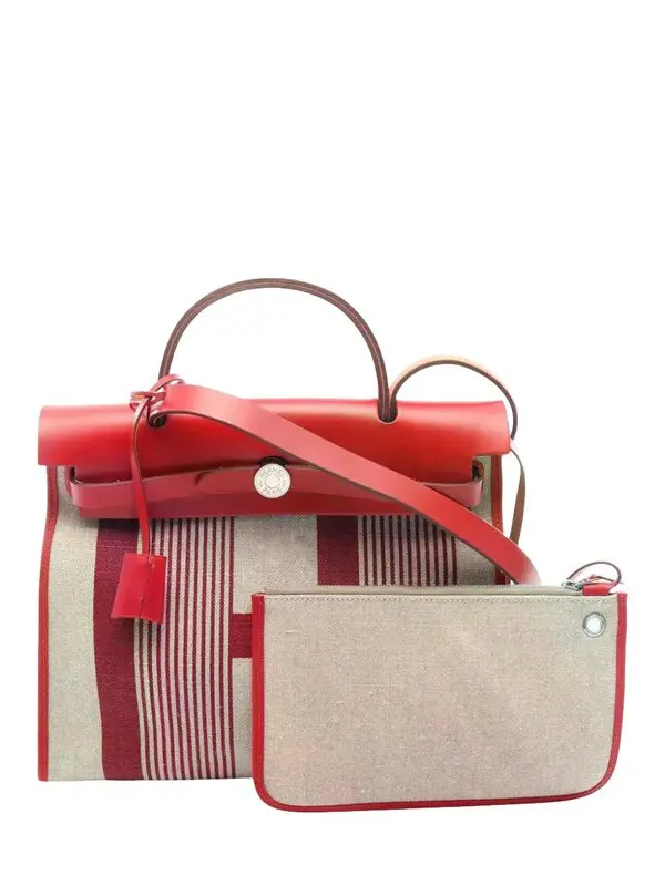 Hermès 2019 Toile H Vibration Herbag Zip 31 Satchel - Neutrals