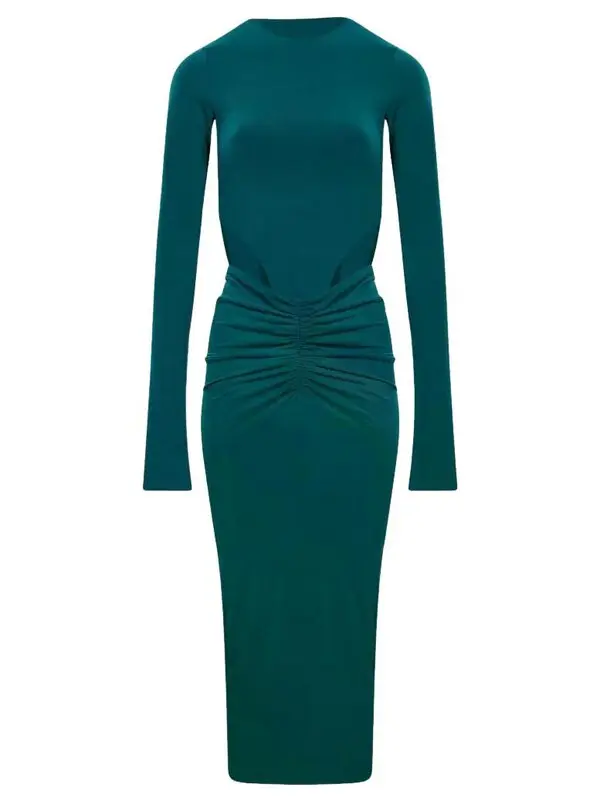 Andamane Heloise Cut-out Ruched Midi Dress - Blue