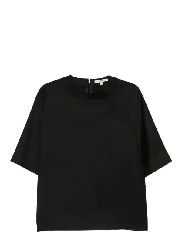 Barena Venezia Short-sleeve Crewneck Top With Rear Zip - Black